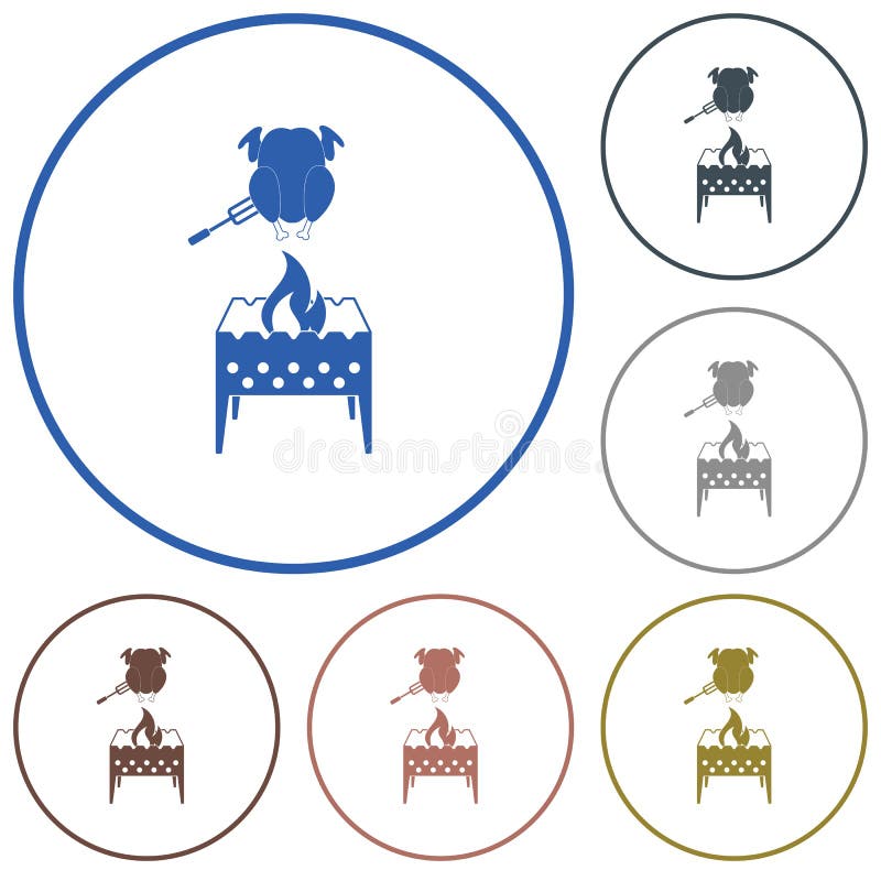 Brazier and chicken icon stock vector. Illustration of cooking - 96049281