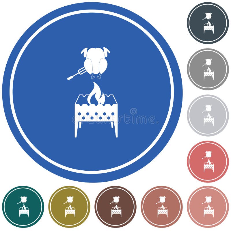 Brazier and chicken icon stock vector. Illustration of brazier - 124992474