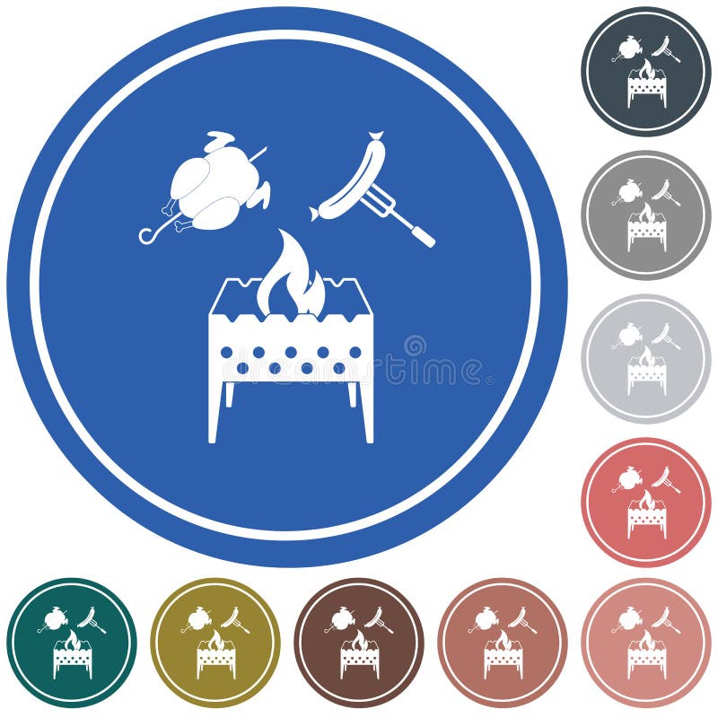 Brazier, Chicken and Sausage Icon Stock Vector - Illustration of ...