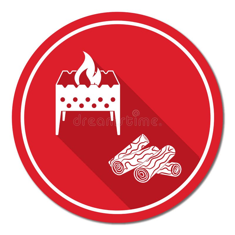 Brazier and firewood icon stock vector. Illustration of barbecue - 93262671
