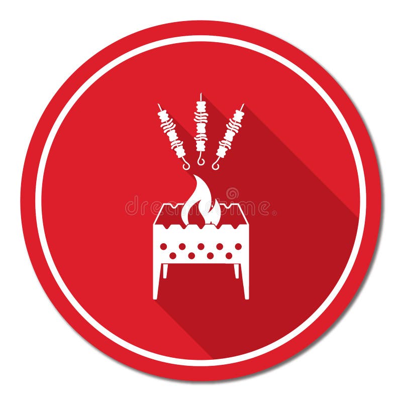 Brazier Grill with Kebab Icon Stock Vector - Illustration of picnic ...