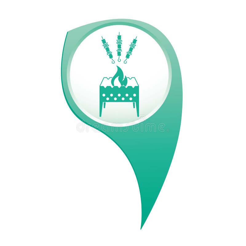 Brazier Grill with Kebab Icon Stock Vector - Illustration of brazier ...