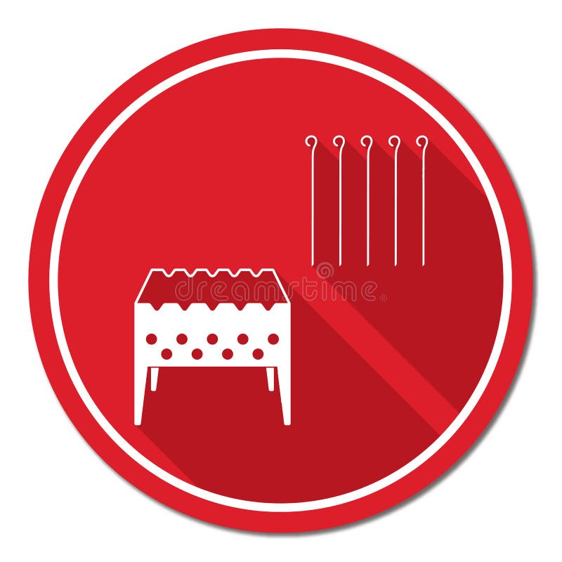 Brazier Grill with Skewers Icon Stock Vector - Illustration of meal ...