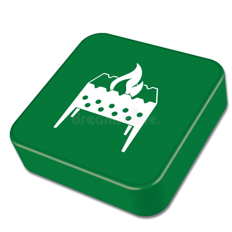 Brazier icon on the button stock vector. Illustration of oven - 88553136
