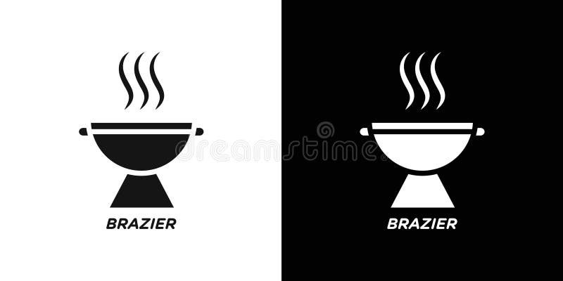 Brazier Icon Flat Vector Set Outline Stock Vector - Illustration of ...