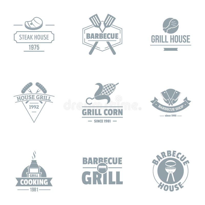 Brazier Logo Set, Simple Style Stock Vector - Illustration of grill ...