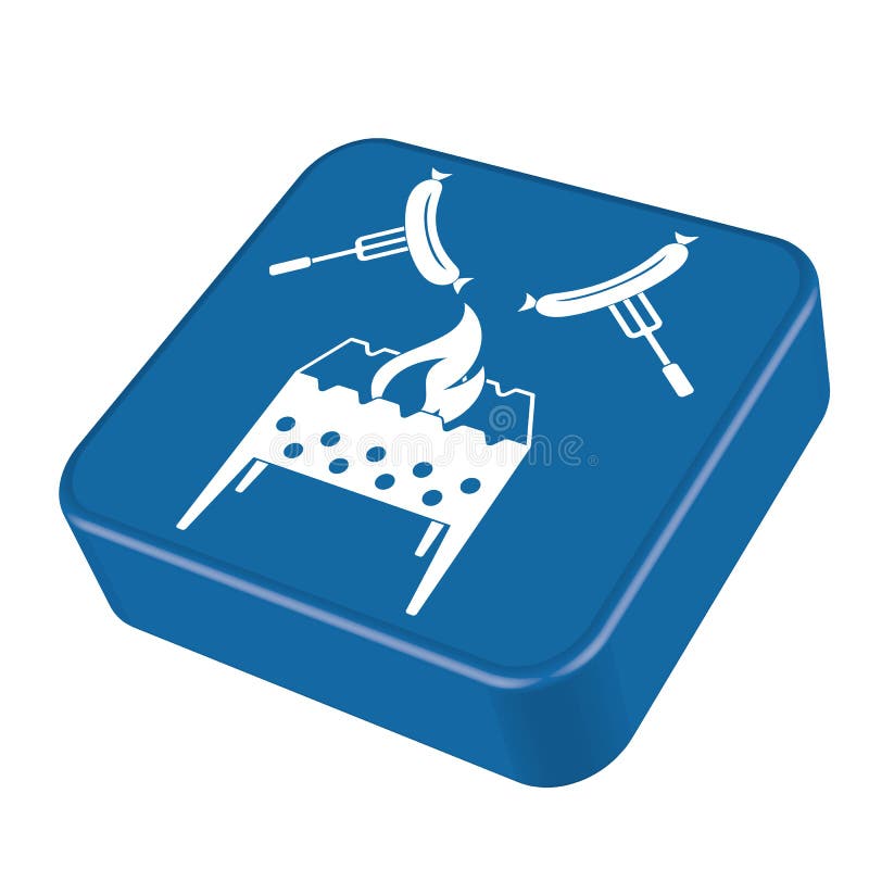 Brazier and sausage icon stock vector. Illustration of cooking - 88745006