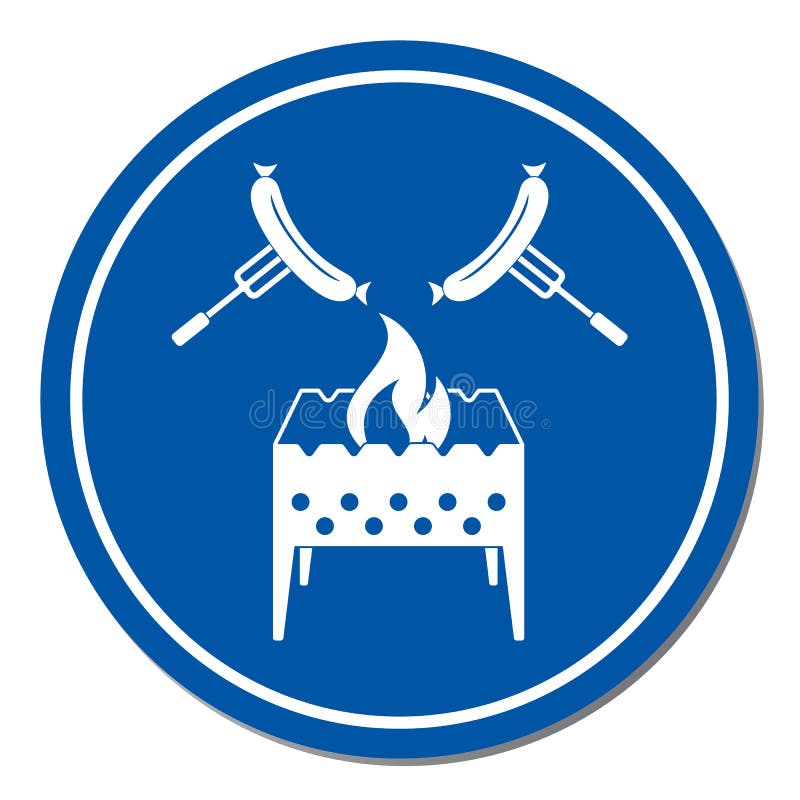 Brazier and sausage icon stock vector. Illustration of steak - 113211434