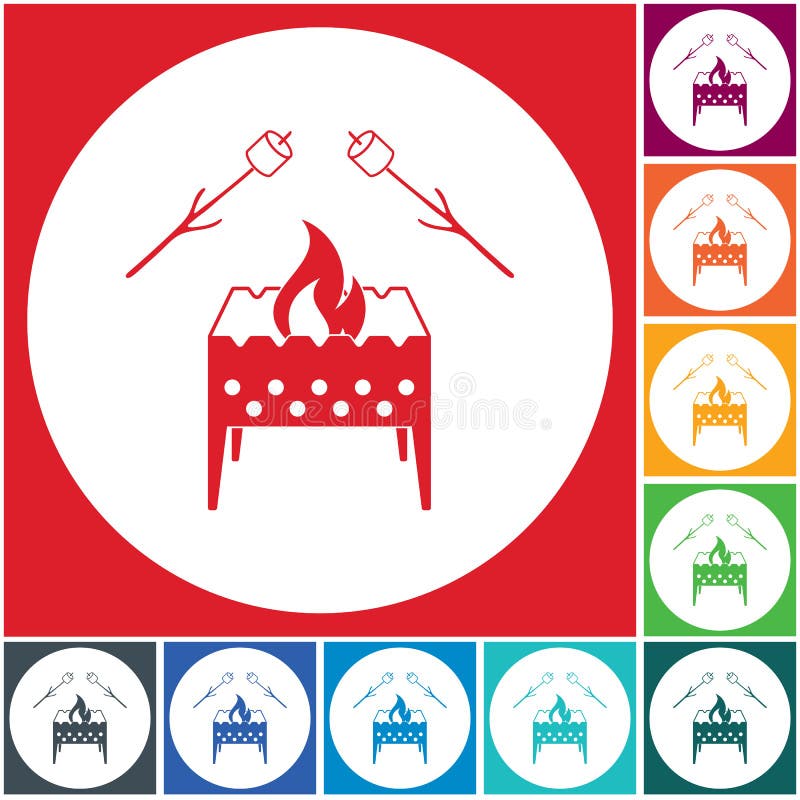 Brazier and zephyr icon stock vector. Illustration of element - 123204092