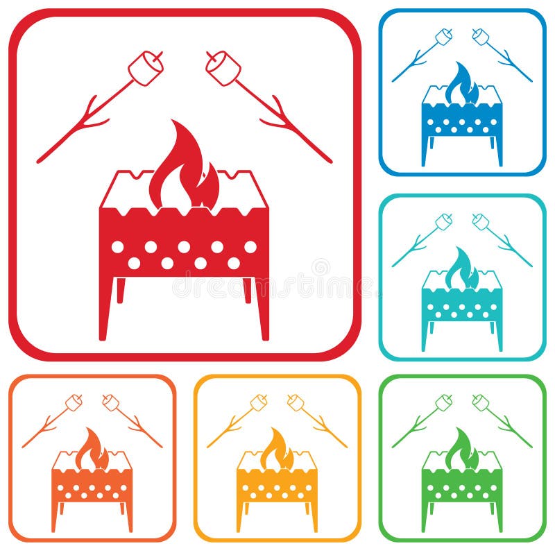 Brazier and zephyr icon stock vector. Illustration of summer - 100176609