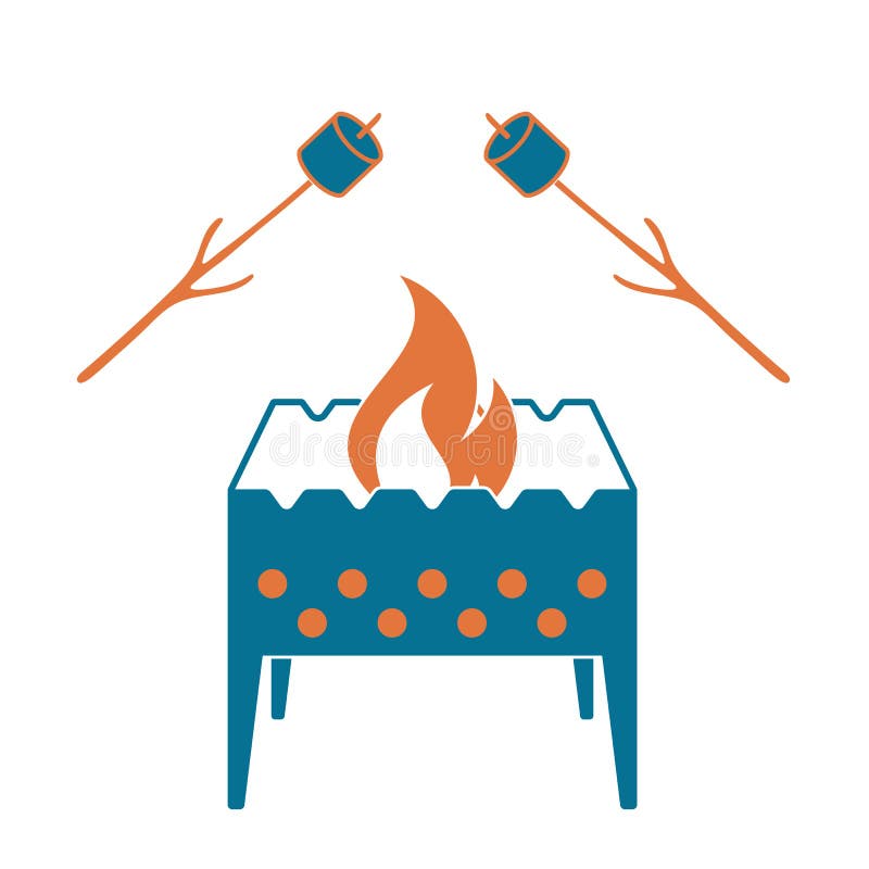 Brazier, Zephyr and Kebab Icon Stock Vector - Illustration of oven ...