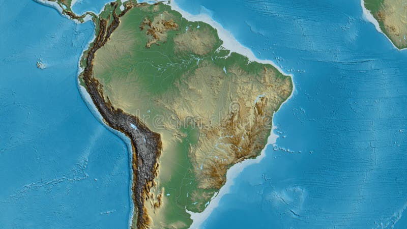 Brazil area. Relief map stock illustration. Illustration of america ...