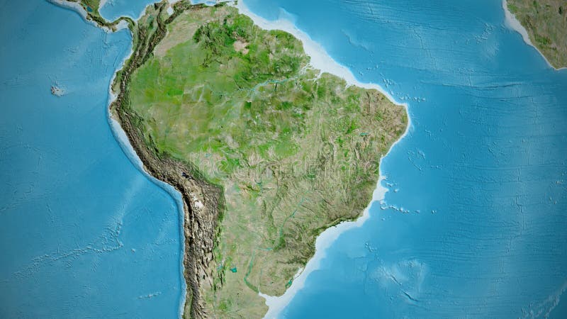 Brazil area. Satellite map stock illustration. Illustration of peru ...