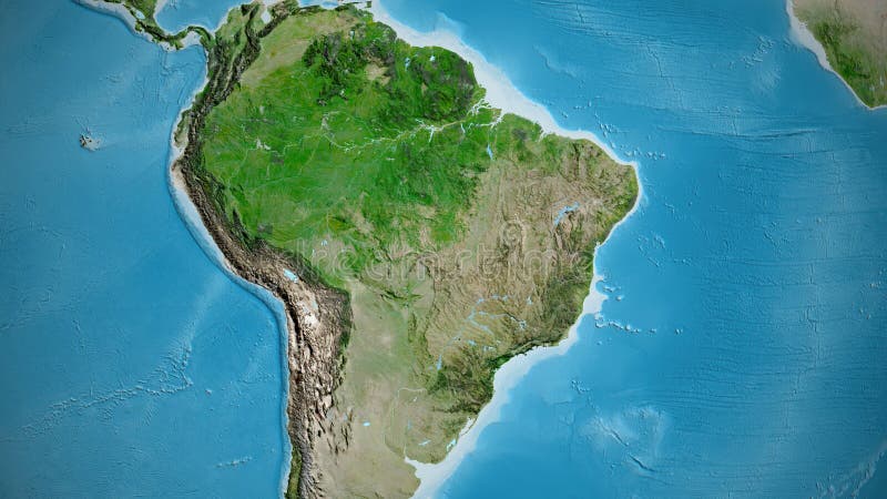 Brazil area. Satellite map stock illustration. Illustration of french ...