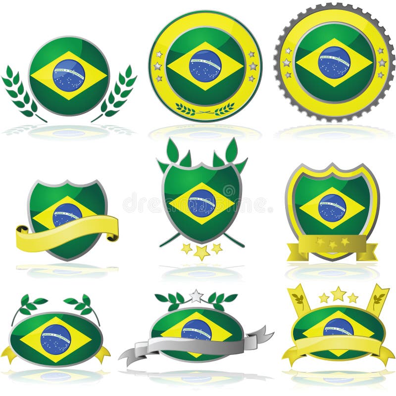 Brazil badges stock vector. Illustration of badge, america - 32798085