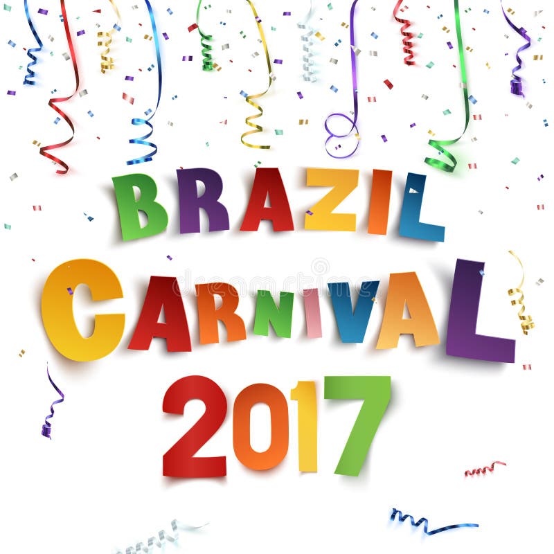 Brazil Carnival 2017 Background with Confetti and Ribbons. Stock Vector ...