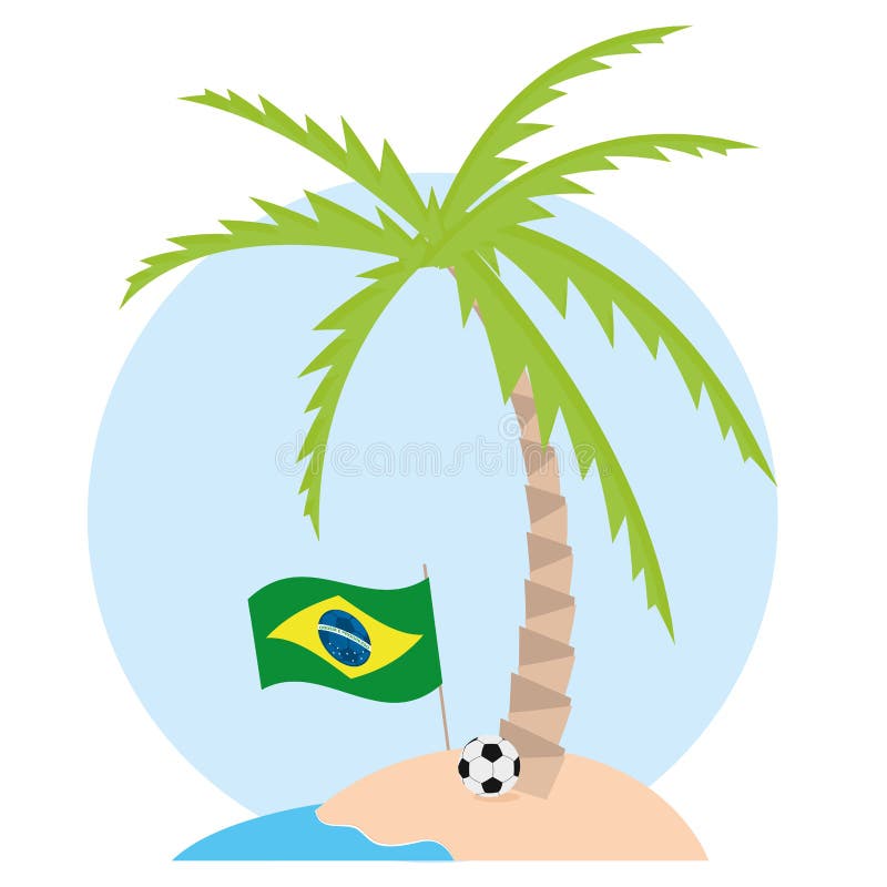 Brazil Cartoon Illustration Editable with Background Stock Illustration ...