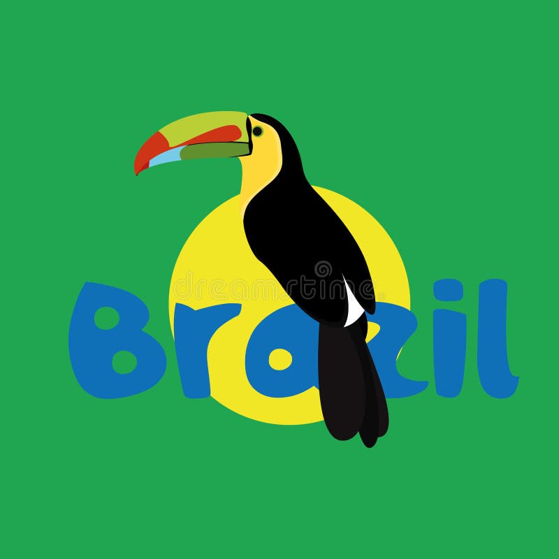 Brazil Cartoon Illustration Editable with Background Stock Illustration ...