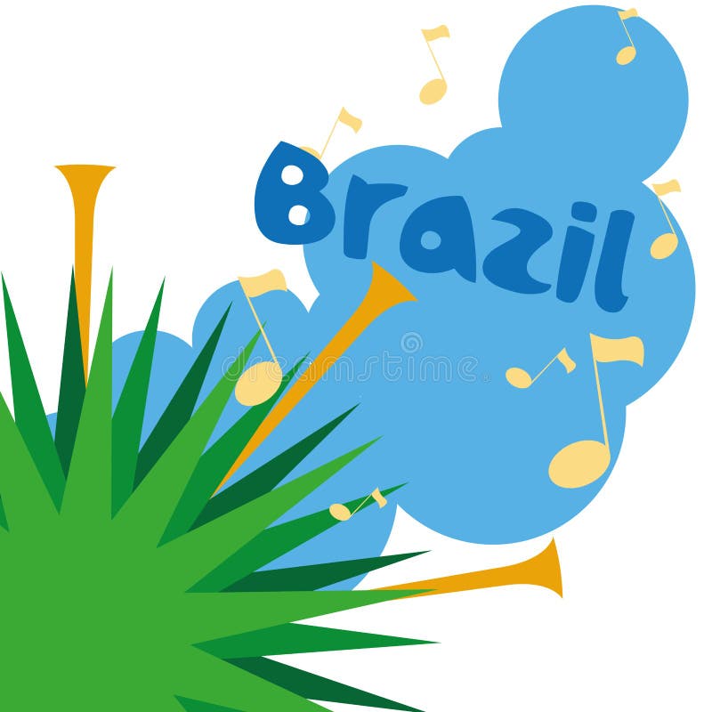 Brazil Cartoon Illustration Editable with Background Stock Illustration ...