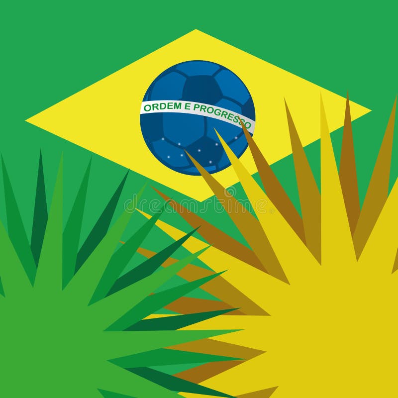 Brazil Cartoon Illustration Editable with Background Stock Illustration ...