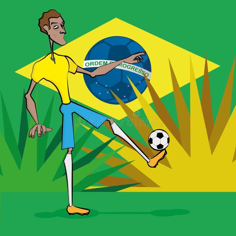 Brazil Cartoon Illustrations Editable with Background Stock ...