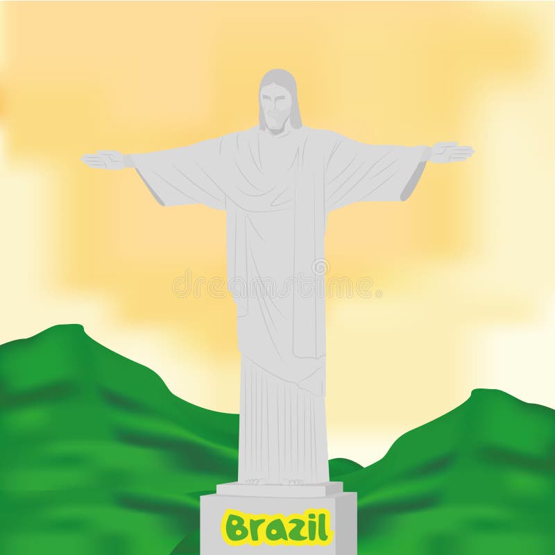 Brazil Cartoon Illustration Editable with Background Stock Illustration ...