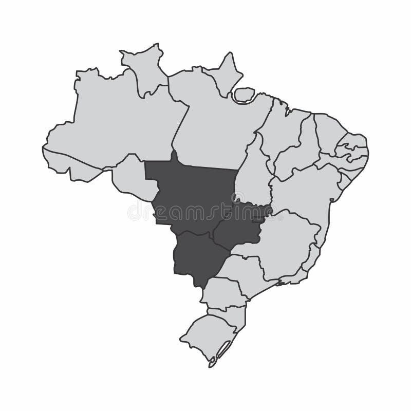 Brazil center-west region stock illustration. Illustration of brazil ...