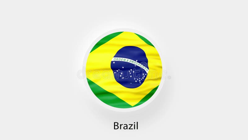 Brazil Circular Flag Loop - Realistic 4K Flag Waving in the Wind. Stock ...