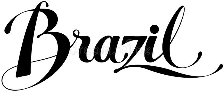 Brazil - Custom Calligraphy Text Stock Vector - Illustration of ...