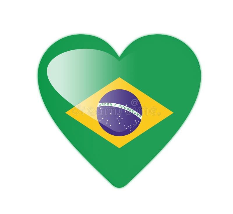 Brazil 3D Heart Shaped Flag Stock Illustration - Illustration of clip ...