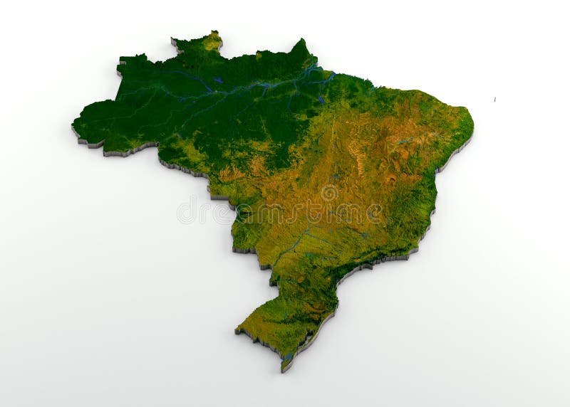 High Detailed Brazil Physical Map with Labeling. Stock Vector ...