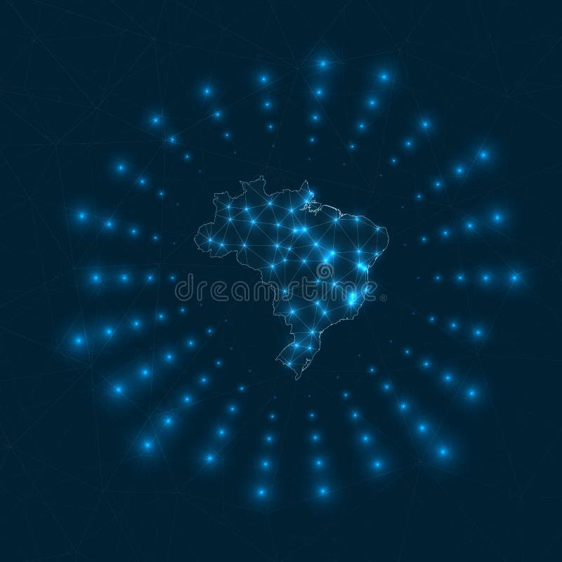 Brazil digital map. ilustración del vector. Ilustración de azul - 182157117