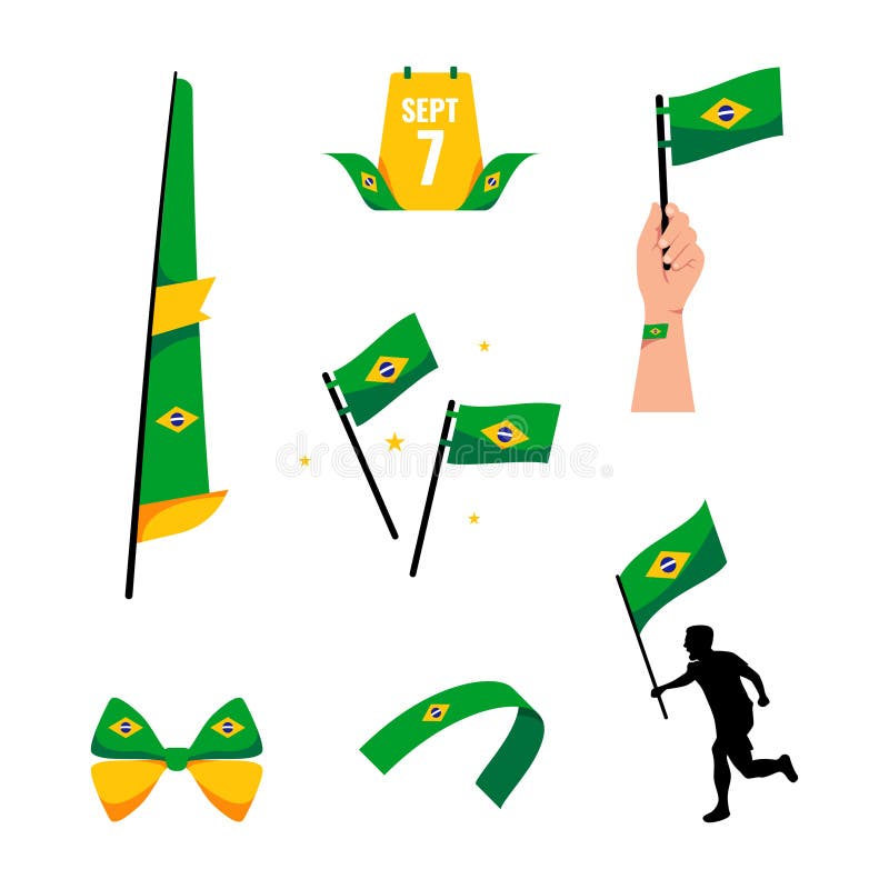 Brazil Element Independence Day Illustration Design Vector Stock Vector ...
