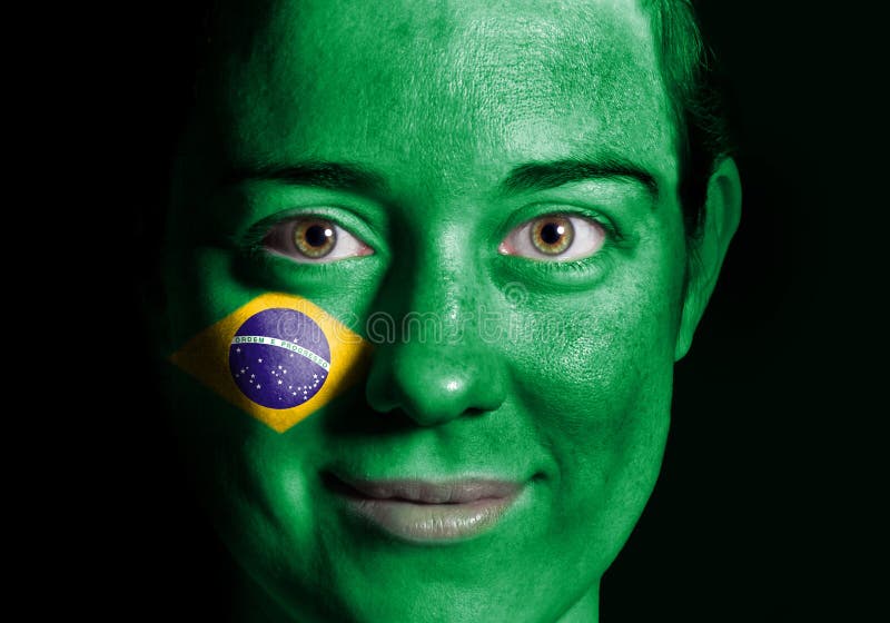 Brazil face flag stock photo. Image of studio, space - 19555644