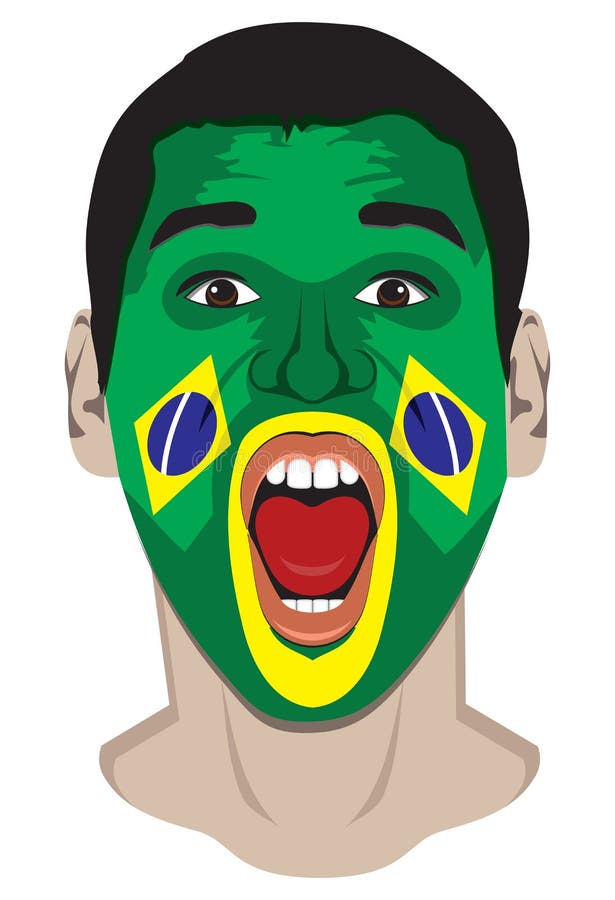 Brazil fan face stock vector. Illustration of patriot - 35069522