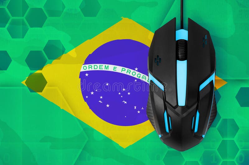 Brazil Flag and Computer Mouse. Concept of Country Representing E ...