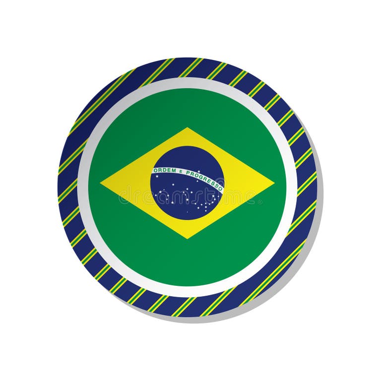 Brazil Flag Label. Vector Illustration Decorative Design Stock ...