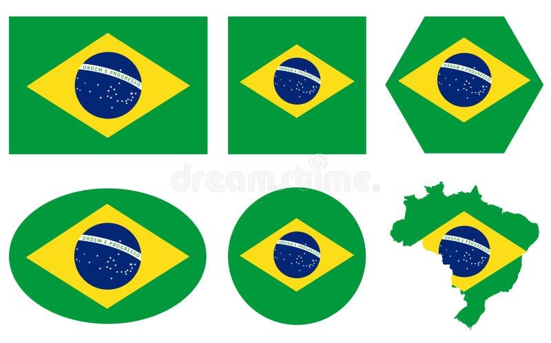 Brazil Flag and Map - Federative Republic of Brazil Stock Vector ...