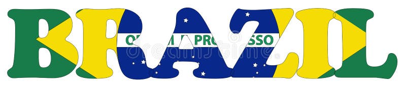 Brazil flag and name stock vector. Illustration of patriot - 5494103