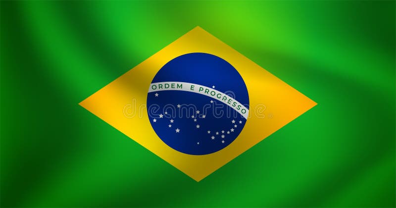 Brazil Flag, Realistic Waving Fabric Flag Vector Illustration. Stock ...