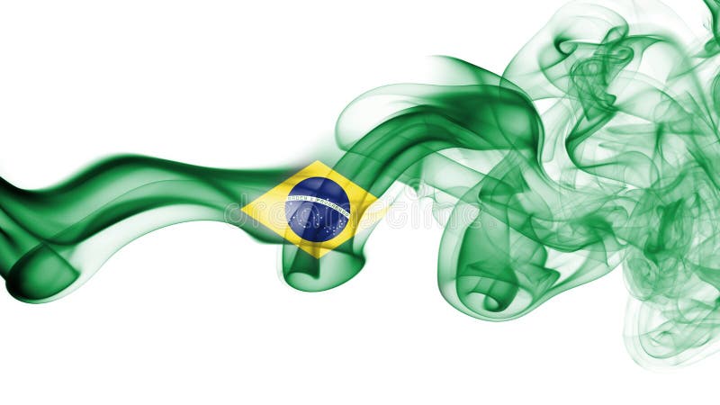 Brazil Flag Smoke Isolated on a White Background Stock Image - Image of ...