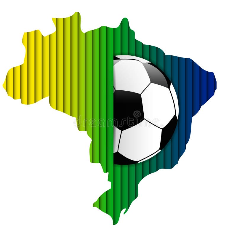 Brazil Flag with Soccer Ball Background Stock Vector - Illustration of ...