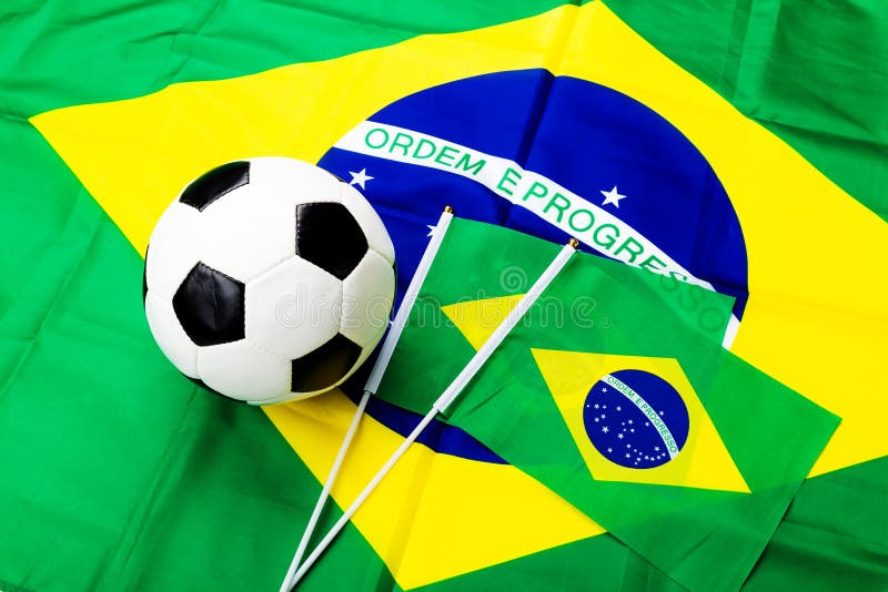 Brazil Flag and Soccer Ball Stock Image - Image of foreign, brazilian ...