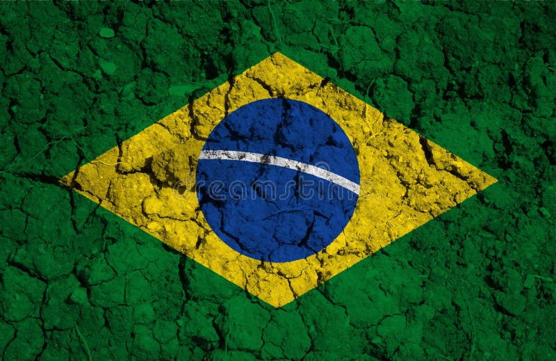 Brazil Flag with Texture on a Background Stock Illustration ...