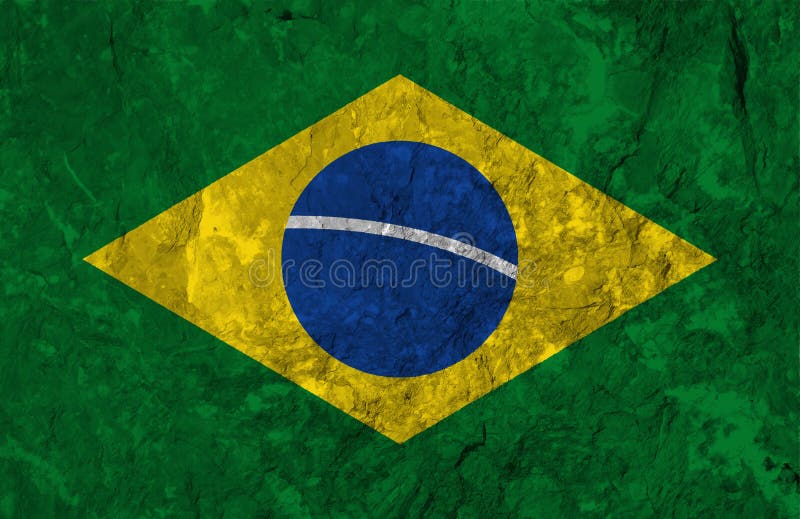 Brazil Flag with Texture on a Background Stock Illustration ...