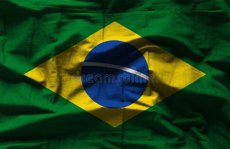 Brazil Flag with Texture on a Background Stock Illustration ...