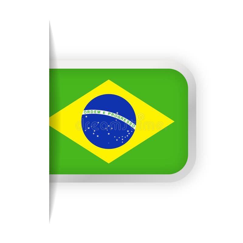 Brazil Flag Vector Bookmark Icon Stock Illustration - Illustration of ...