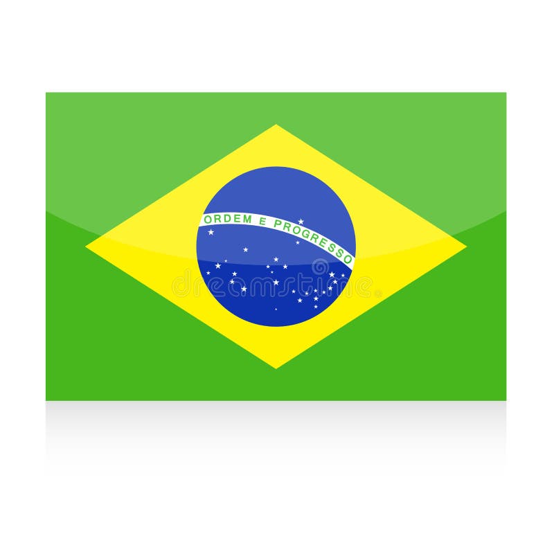 Brazil Flag Vector Icon stock illustration. Illustration of event ...