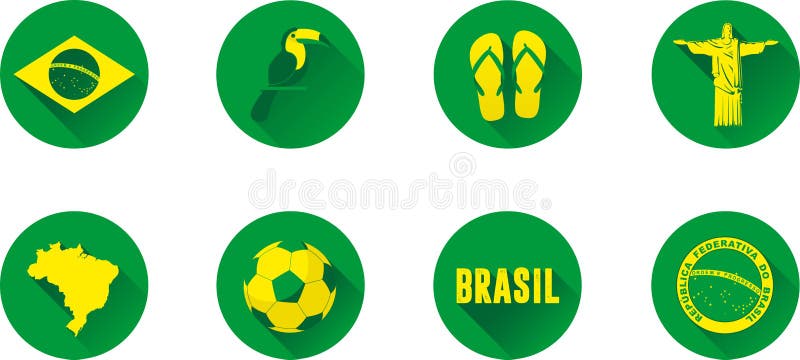 Brazil Flat Icon Set stock vector. Illustration of flat - 63030538