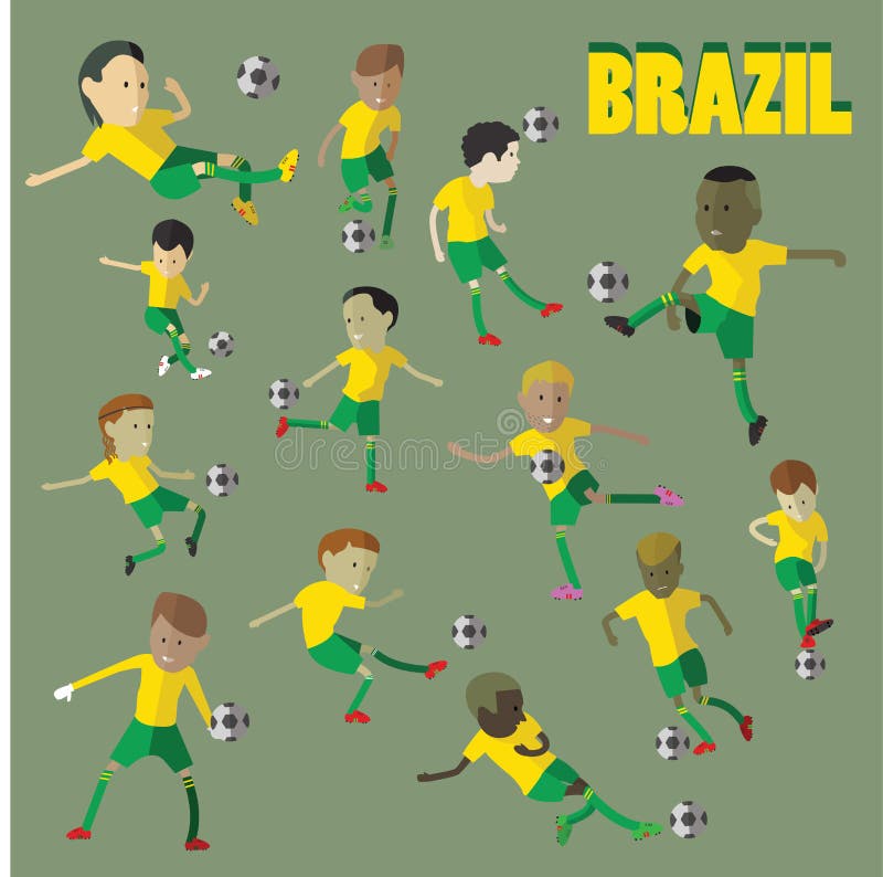 Brazil football character stock vector. Illustration of shoes - 63233883